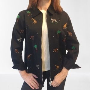 Quacker Factory | Jackets & Coats | Quacker Factory Safari Palm Tree ...